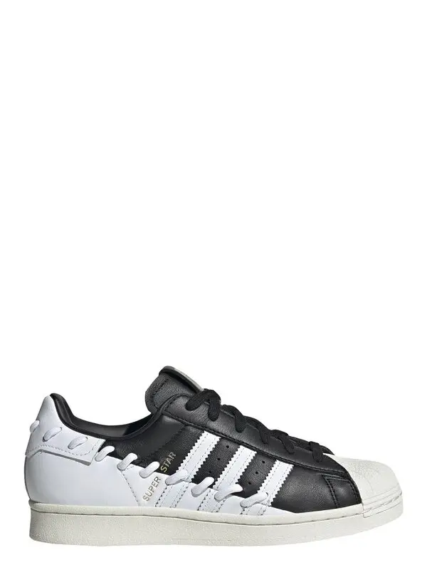 Adidas Superstar Stitched Sneakers - Black