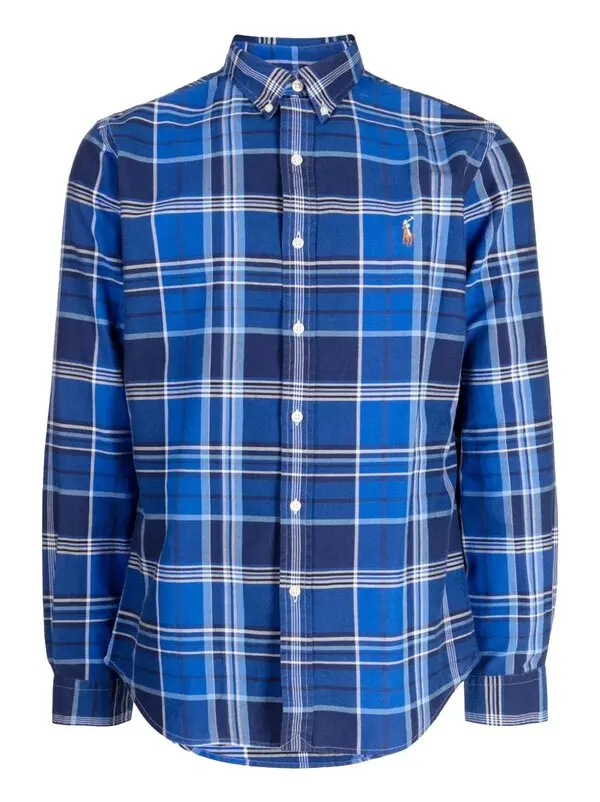 Polo Ralph Lauren Polo Pony-motif Checked Cotton Shirt - Blue
