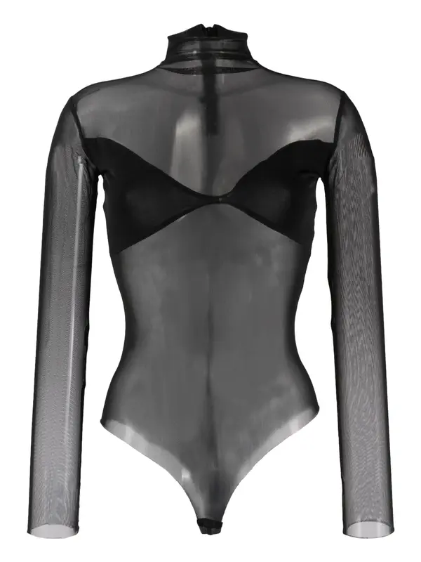 ATU BODY COUTURE Panelled Mesh Bodysuit - Black