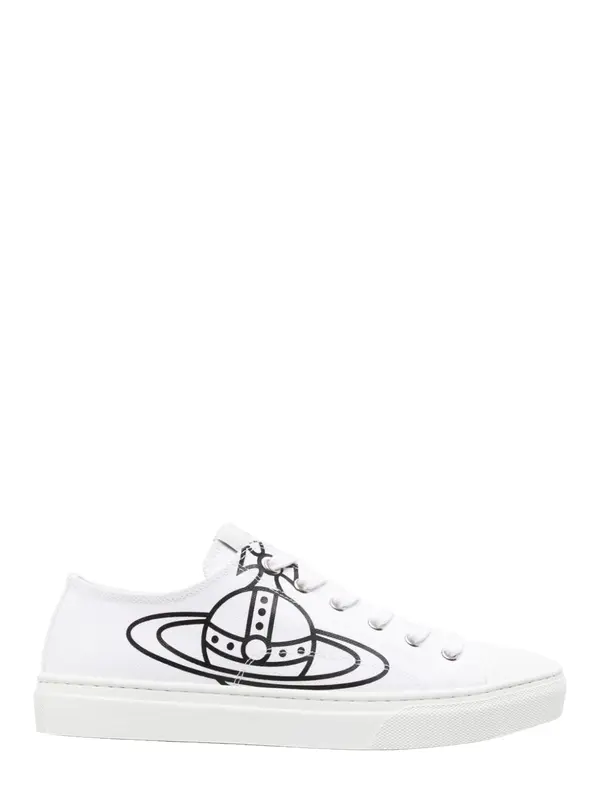 VIVIENNE WESTWOOD Orb-print Canvas Sneakers - White