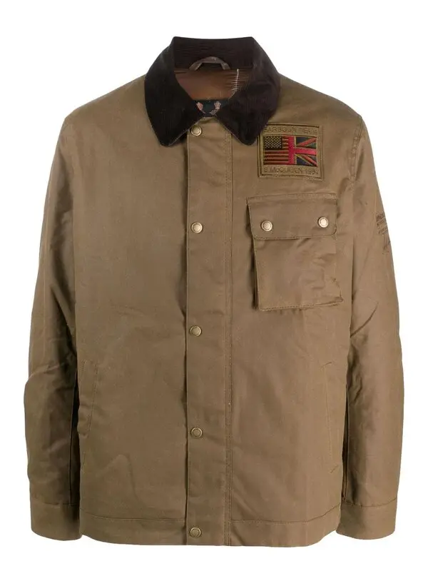 BARBOUR INTERNATIONAL Logo-patch Cotton Shirt Jacket - Brown