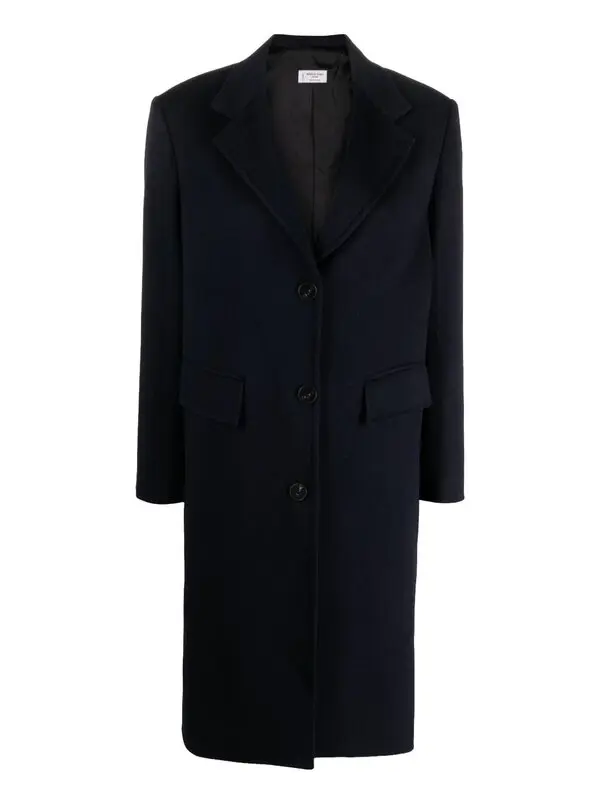 Alberto Biani Single-breasted Wool Midi Coat - Blue