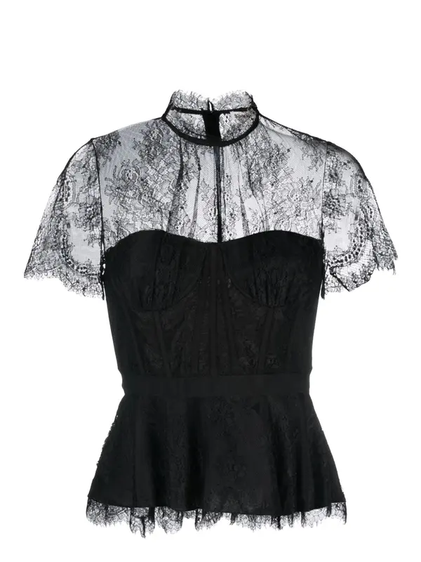 Simkhai Lace-embellished Corset Top - Black