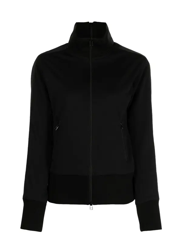 Yohji Yamamoto Stripe Detail Zip-up Sweatshirt - Black
