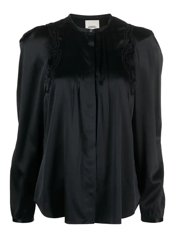 Isabel Marant Joanea Pleated Blouse - Black