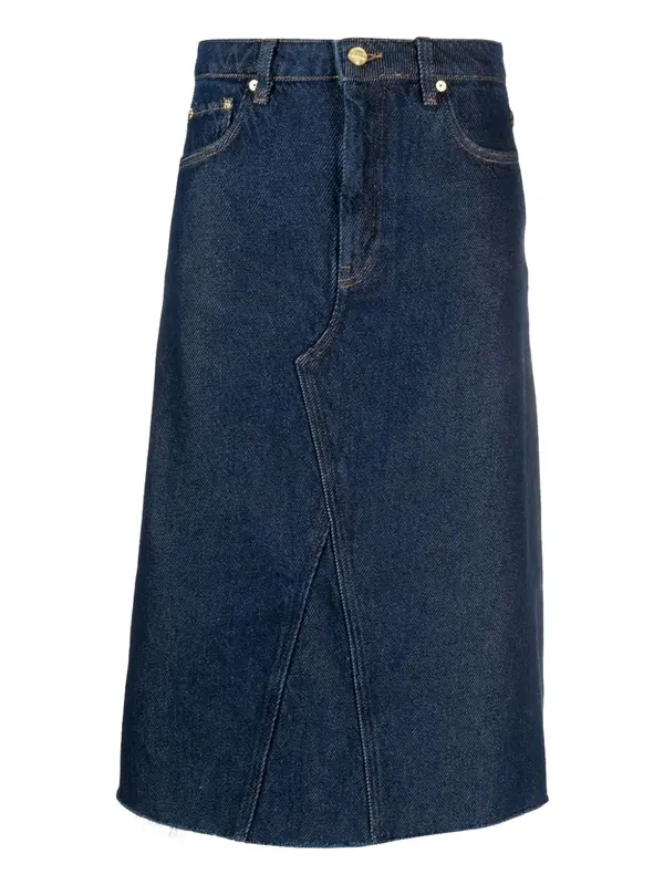 GANNI Denim Midi Skirt - Blue