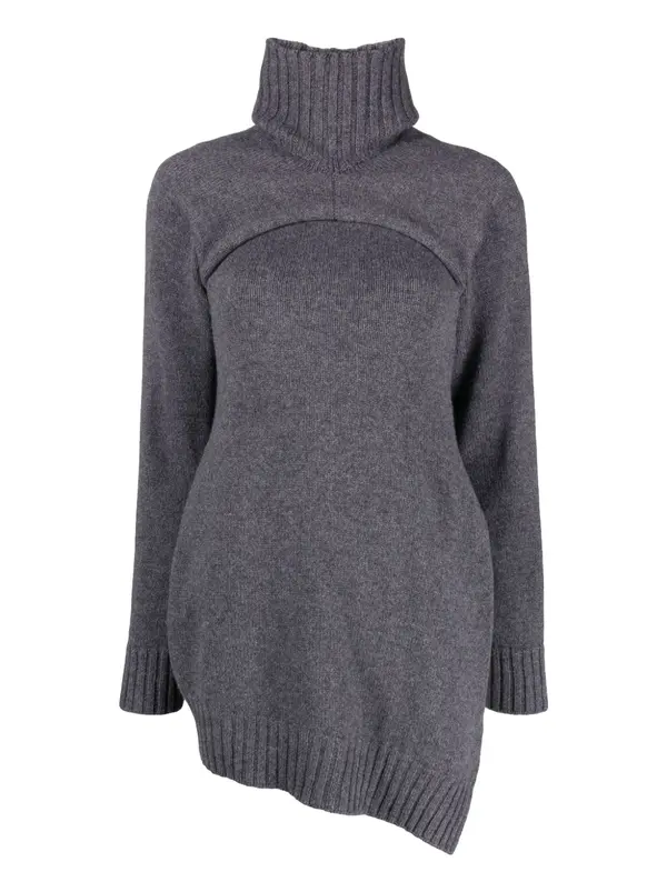 JIL SANDER Layered Ribbed-knit Jumper - Grey