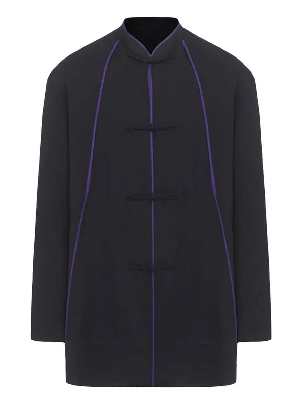 Shanghai Tang Piped-trim Tang Jacket - Blue