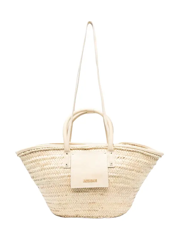 Jacquemus Le Panier Soli Raffia Tote Bag - Neutrals