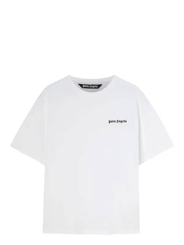 Palm Angels Embroidered-logo Crew-neck T-shirt - White