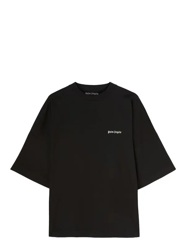 Palm Angels Logo-embroidered Cotton T-shirt - Black