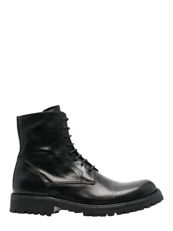 Officine Creative Leather Lace-up Boots - Black