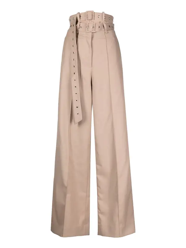 Rokh Belted Wide-leg Trousers - Neutrals