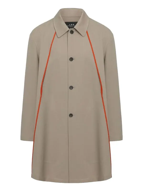 Shanghai Tang Piped-trim Trench Coat - Neutrals