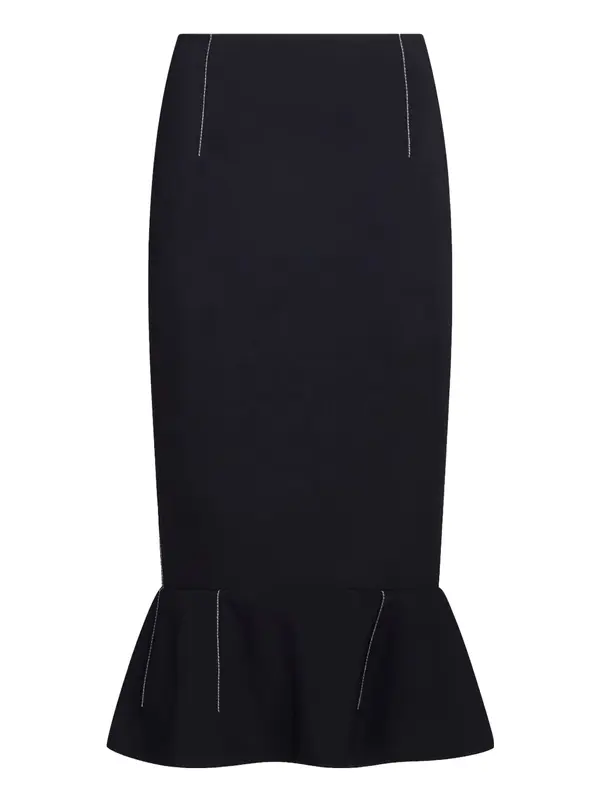 Marni Flounce-hem Pencil Skirt - Black