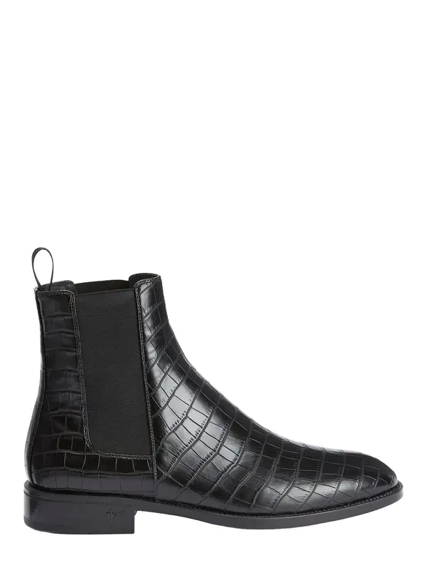 GIUSEPPE ZANOTTI Ryim Crocodile-effect Leather Chelsea Boots - Black