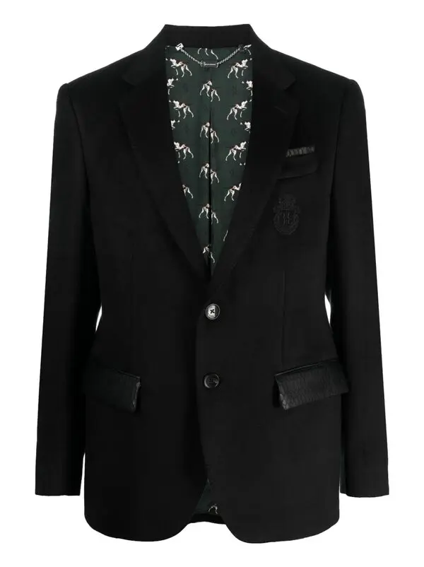 BILLIONAIRE Single-breasted Silk Blazer - Black