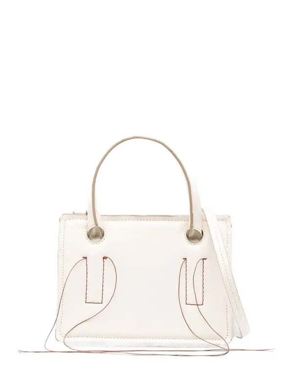 DENTRO Mini Otto Leather Tote - White