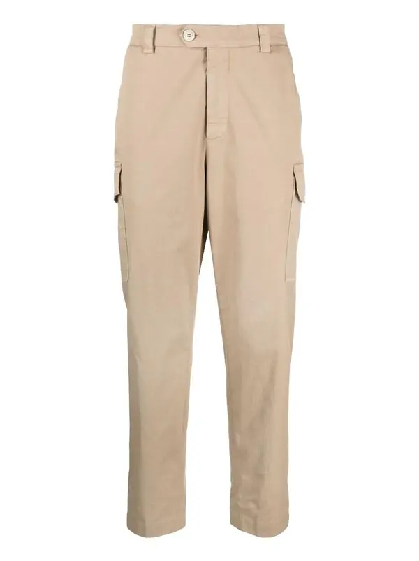 Brunello Cucinelli Cargo-pockets Straight-leg Trousers - Neutrals