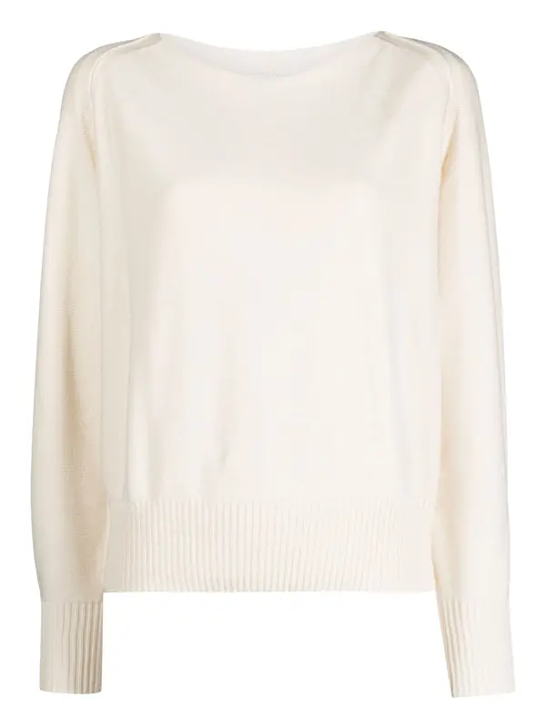 Dkny Round-neck Long-sleeve Jumper - Neutrals