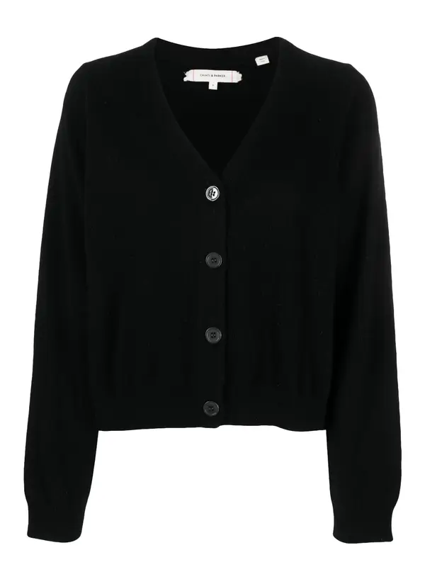 Chinti & Parker V-neck Cropped Cardigan - Black