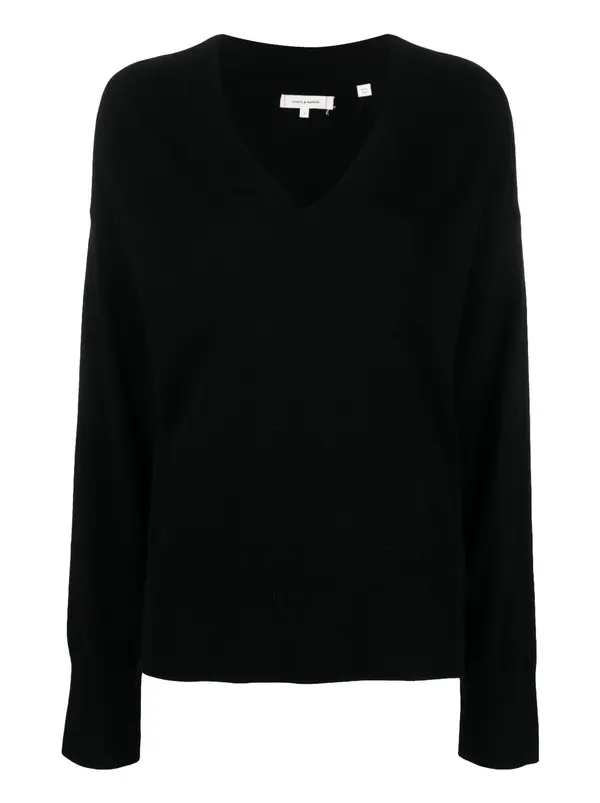 Chinti & Parker V-neck Knitted Jumper - Black
