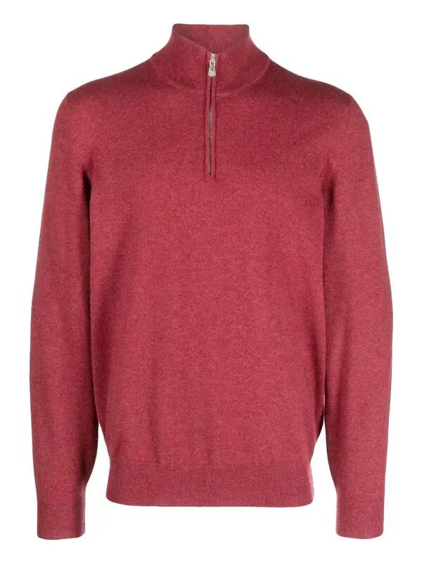 Brunello Cucinelli Cashmere Half-zip Pullover - Red