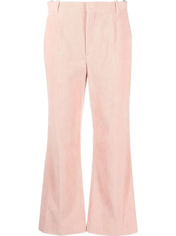 Chloé Cropped Corduroy Trousers - Pink