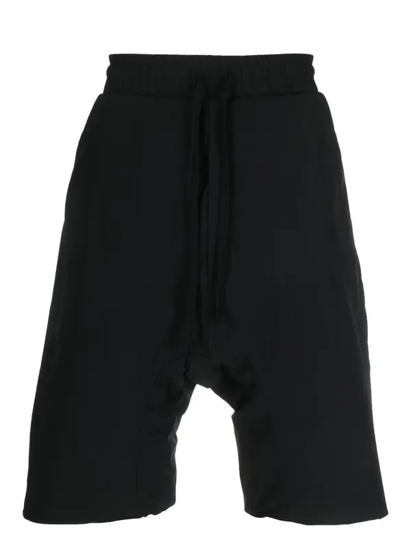 THOM KROM Elasticated-waist Drop-crotch Shorts - Black