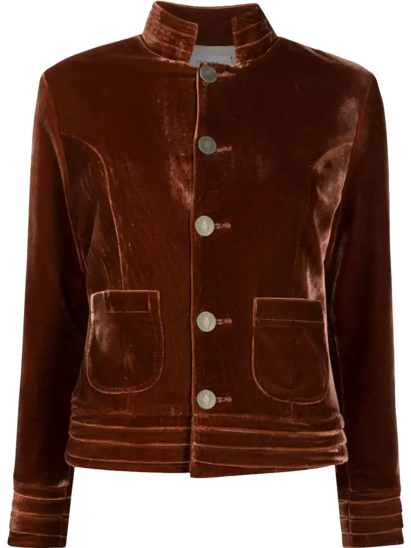 Isolda Ferradura Button-up Velvet Jacket - Brown