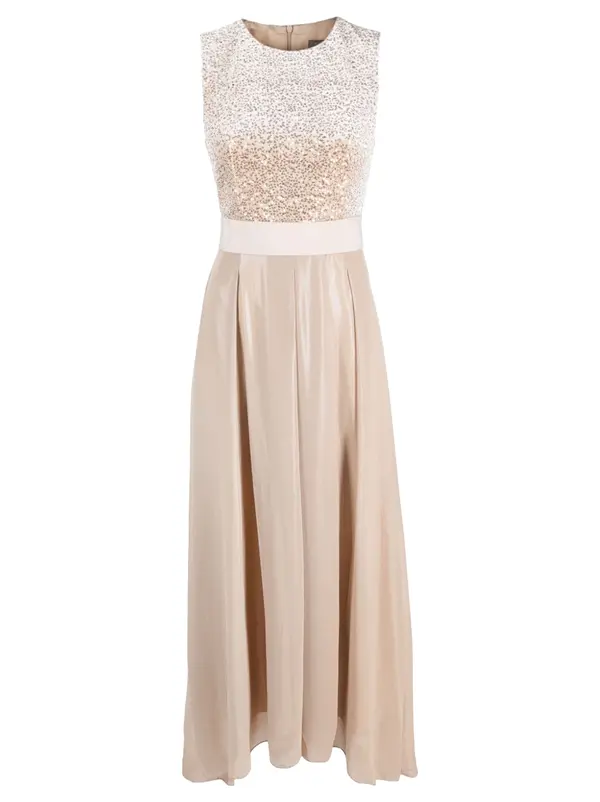 Peserico Sequin-embellished Flared Long Dress - Neutrals