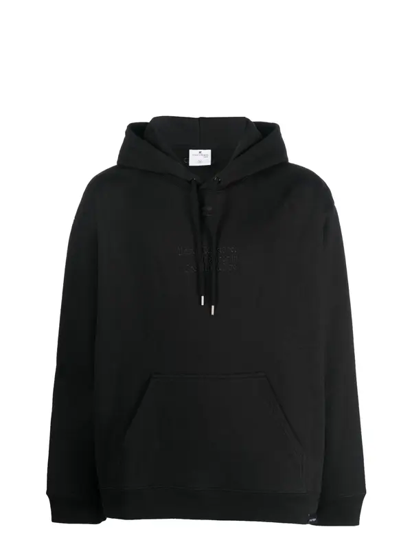 COURREGES Logo-embroidered Hoodie - Black