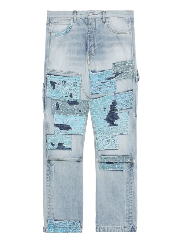Amiri High-rise Patchwork Jeans - Blue