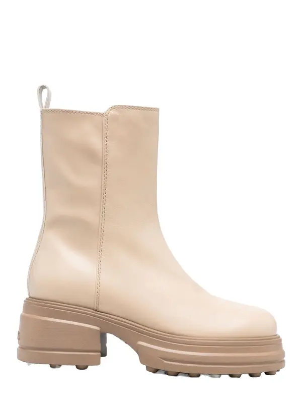 TOD'S Zip-up Leather Boots - Neutrals