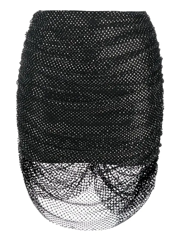 Giuseppe Di Morabito Rhinestone-embellished Mesh Miniskirt - Black