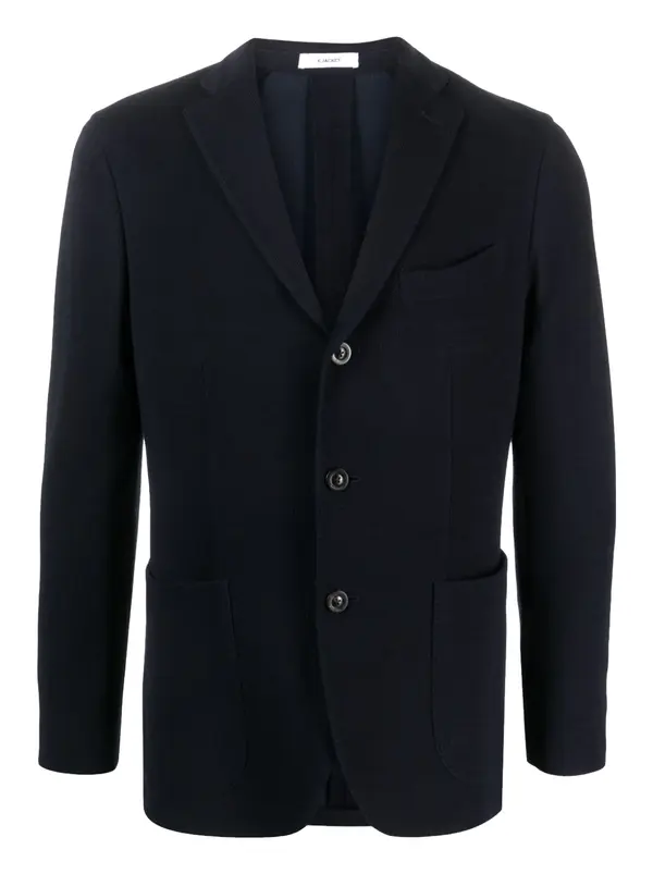 Boglioli Single-breasted Knitted Blazer - Blue