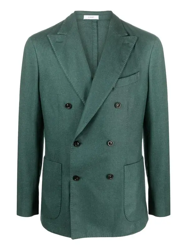 Boglioli Wide-lapel Double-breasted Blazer - Green