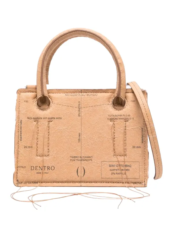 DENTRO Mini Otto Leather Tote Bag - Brown