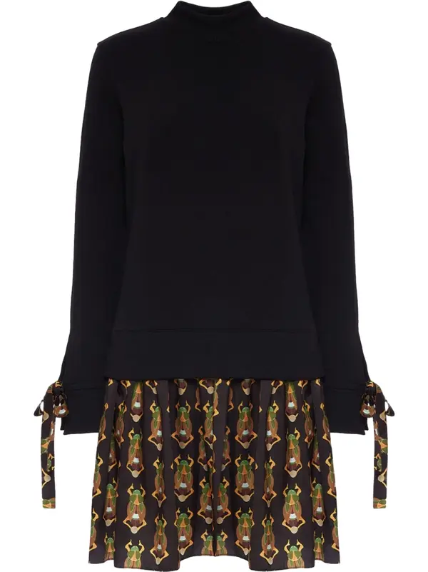 La DoubleJ Graphic-print Layered Minidress - Black