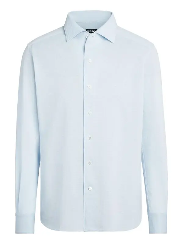Zegna Long-sleeve Cotton Shirt - Blue