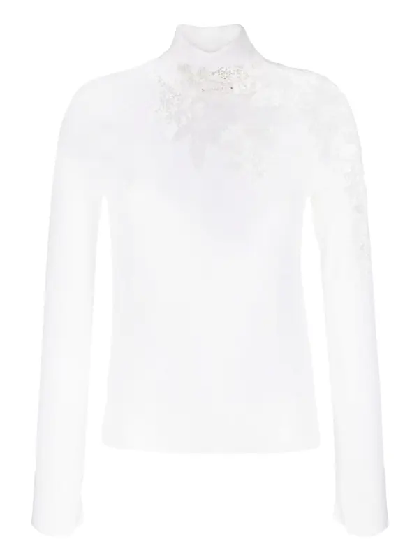 Ermanno Scervino Lace-trim Wool Jumper - Neutrals