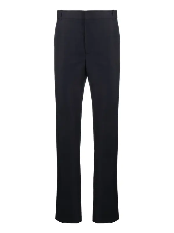 Alexander McQueen Wool-blend Straight-leg Trousers - Blue