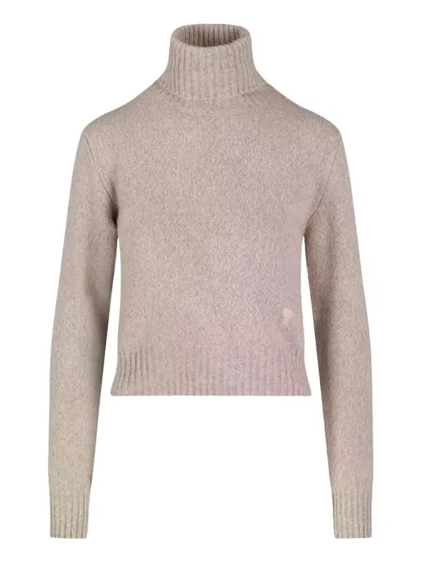 AMI Paris De Coeur Mélange-effect Jumper - Neutrals