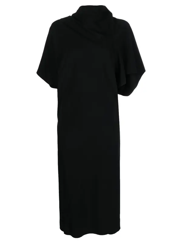Rick Owens High-neck Midi Dress - Black