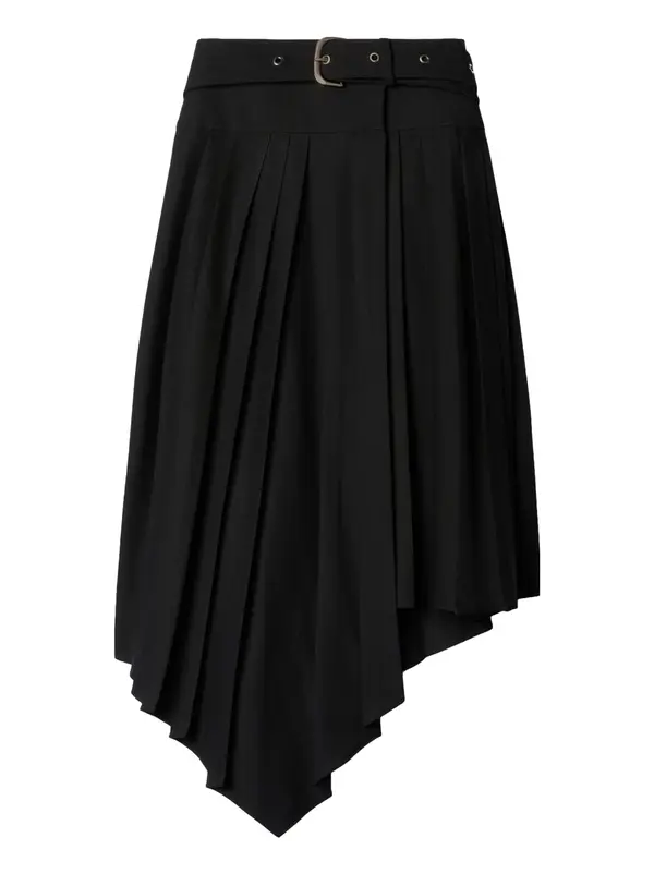 Off-White Tech Drill Pleated Skirt - Black