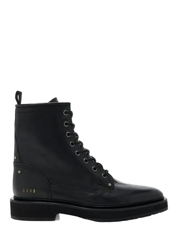 GOLDEN GOOSE Combat Leather Boots - Black