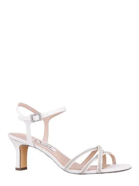 Nina Embellished Ankle Strap Sandal - Ivory