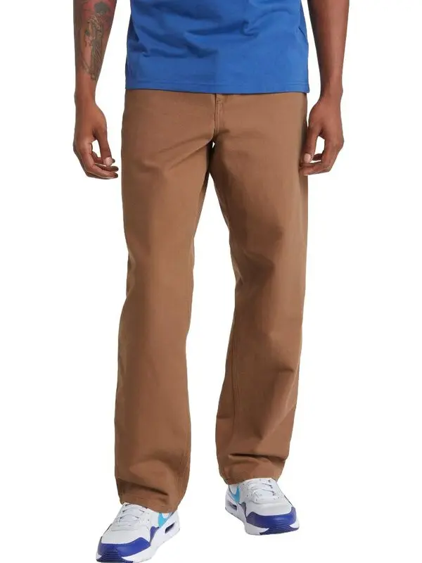 Carhartt Work In Progress Single Knee Organic Cotton Canvas Straight Leg Pants - Hamilton Brown (rinsed)