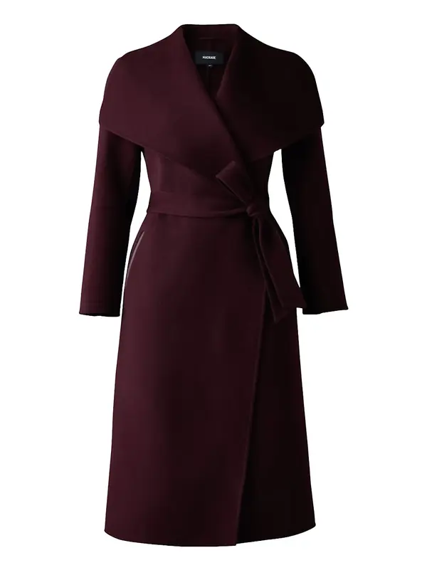 Mackage Mai Wool Wrap Coat - Garnet
