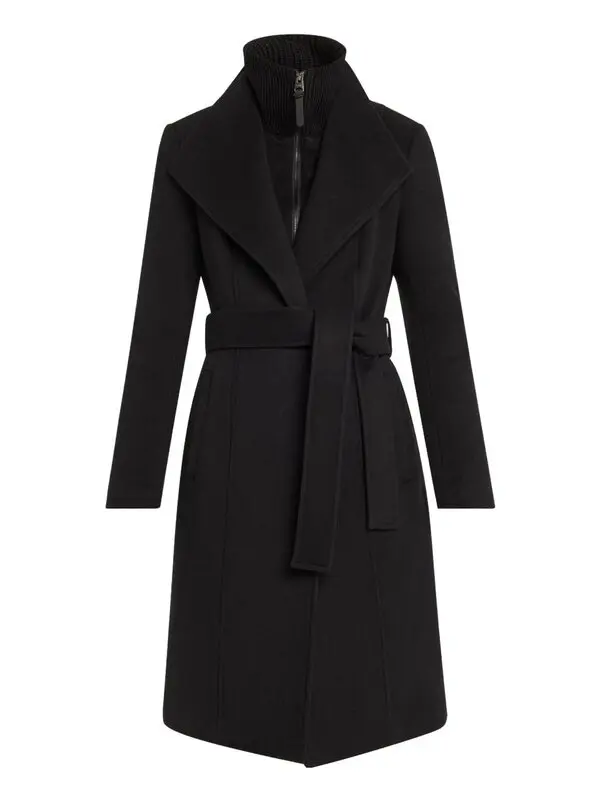 Mackage Norita Belted Wool Wrap Coat - Black